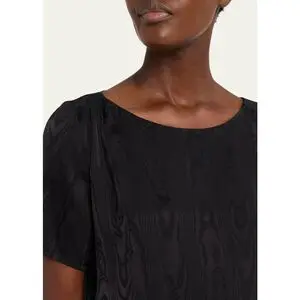 Dries Van Noten Caressa Moire Short-sleeve Blouse