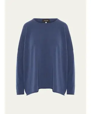 Eskandar A-line Cashmere Sweater - Deep Blue