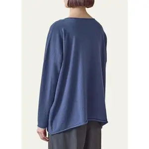 Eskandar A-line Cashmere Sweater - Deep Blue