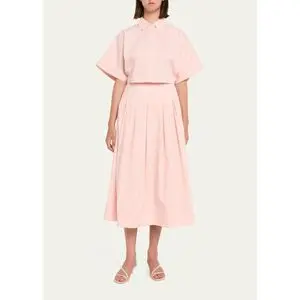 Simkhai Blair Cropped Short-sleeve Shirt