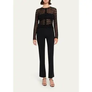 Simkhai Maxime Sheer Wavy Knit Cardigan