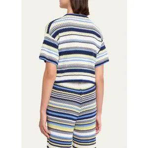 Simkhai Tenley Short-sleeve Knit Crop Top