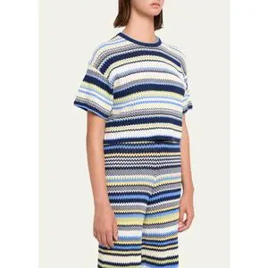 Simkhai Tenley Short-sleeve Knit Crop Top