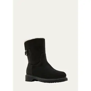 La Canadienne Hadley Shearling-lined Suede Boots - Black