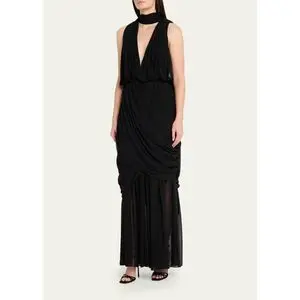ET OCHS Arabella Plunging Draped Column Gown