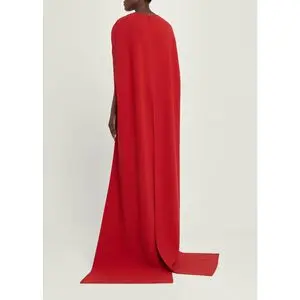 Michael Kors Stretch-wool Column Cape Gown