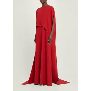 Michael Kors Stretch-wool Column Cape Gown