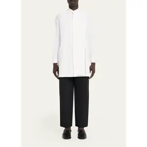 Issey Miyake Flat Front Elastic-waistband Trousers
