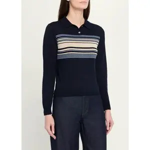 Still Here Striped Polo Sweater