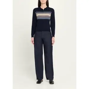 Still Here Striped Polo Sweater