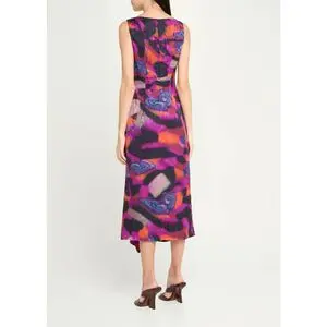 Dries Van Noten Dropps Sleeveless Ruched Ruffle Midi Dress