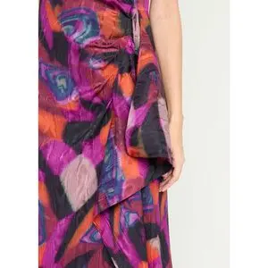 Dries Van Noten Dropps Sleeveless Ruched Ruffle Midi Dress