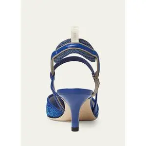 Fendi 55mm Colibri Floral Lace Slingback Pumps