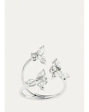 Yeprem 18k Gold Diamond Y-conic Snowflake Stackable Ring