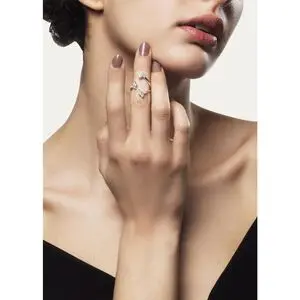 Yeprem 18k Gold Diamond Y-conic Snowflake Stackable Ring