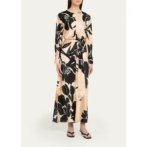 Cara Cara Montgomery Silk Midi Dress - Flora Shadow