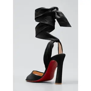 CHRISTIAN LOUBOUTIN Rose Amelie Ankle-wrap Red Sole Sandals