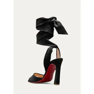 CHRISTIAN LOUBOUTIN Rose Amelie Ankle-wrap Red Sole Sandals