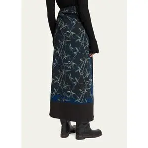 Proenza Schouler Anais Floral-print Button-side Midi Skirt