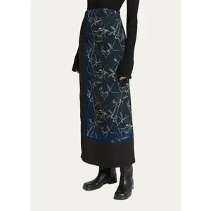 Proenza Schouler Anais Floral-print Button-side Midi Skirt
