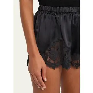 RE/DONE Jennie Lace-trim Satin Shorts