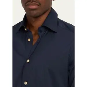 Kiton Solid Cotton Sport Shirt
