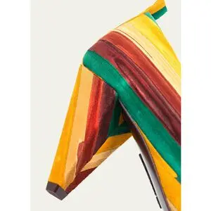 Loewe 85mm Origami Cubic Striped Suede Pumps