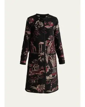 Etro Toile Brocade Single-breasted Long Coat - Multicolor