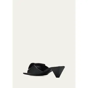 Loewe 45mm Origami Leather Slide Sandals