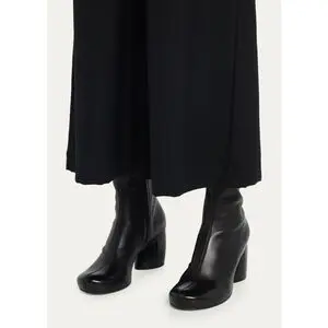 Loewe 70mm Oval Leather Zip Ankle Booties