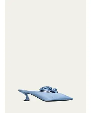 LANVIN 50mm Satin Bow Mule Pumps - Lanvin