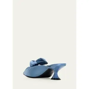 LANVIN 50mm Satin Bow Mule Pumps