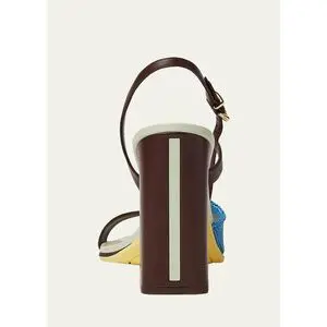 Fendi 65mm Arco Colorblock Slingback Sandals