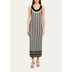 Christopher John Rogers Wave Knit Tank Maxi Dress