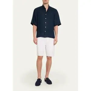 Kiton Cotton Nehru-collar Short-sleeve Shirt