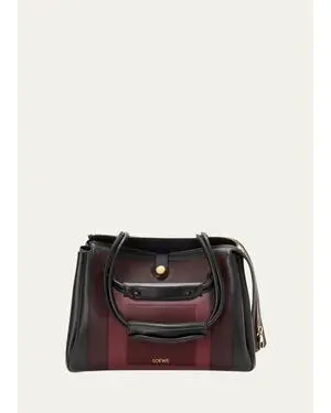 Loewe X Albers Madrid Medium Shoulder Bag In Supple Calfskin - Black