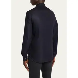 Kiton Textured Cashmere And Wool Snap-front Overshirt