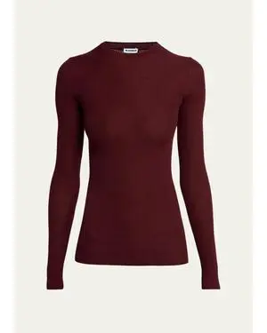 JIL SANDER Ribbed Wool Crewneck Sweater