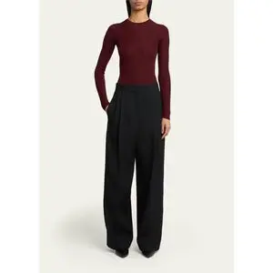 JIL SANDER Ribbed Wool Crewneck Sweater