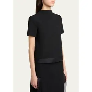 JIL SANDER Textured Wool Back-cutout Crewneck Sweater
