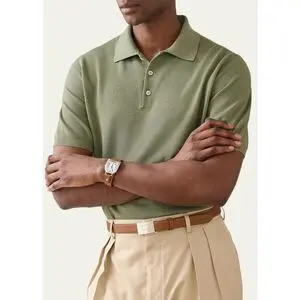 Ralph Lauren Purple Label Silk-blend Short-sleeve Polo Sweater