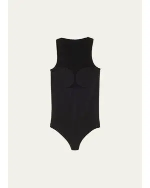 Wolford Corset-effect Sleeveless Bodysuit With Sheer Panels - Black