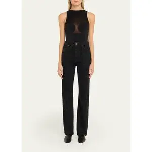 Wolford Corset-effect Sleeveless Bodysuit With Sheer Panels - Black