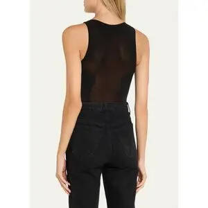 Wolford Corset-effect Sleeveless Bodysuit With Sheer Panels - Black