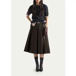 Prada Belted A-line Skirt - Cocoa