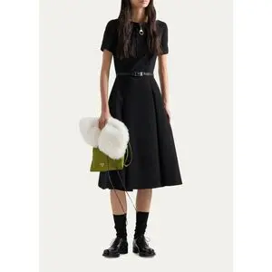 Prada Abiti Wool A-line Midi Dress