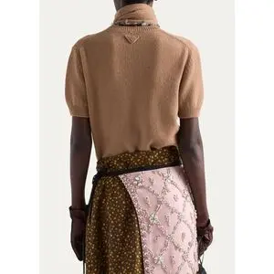Prada Embellished Cashmere Sweater - Camel