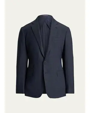 Ralph Lauren Purple Label Kent Hand-tailored Glen Plaid Wool Suit - Blue