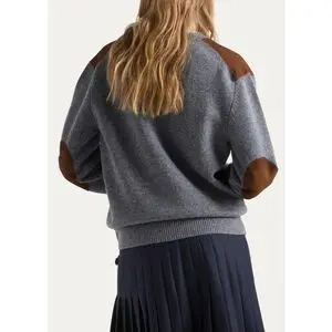 Prada Suede & Wool Knit V-neck Cardigan