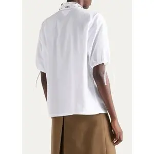 Prada Embellished Peter Pan Collar Shirt